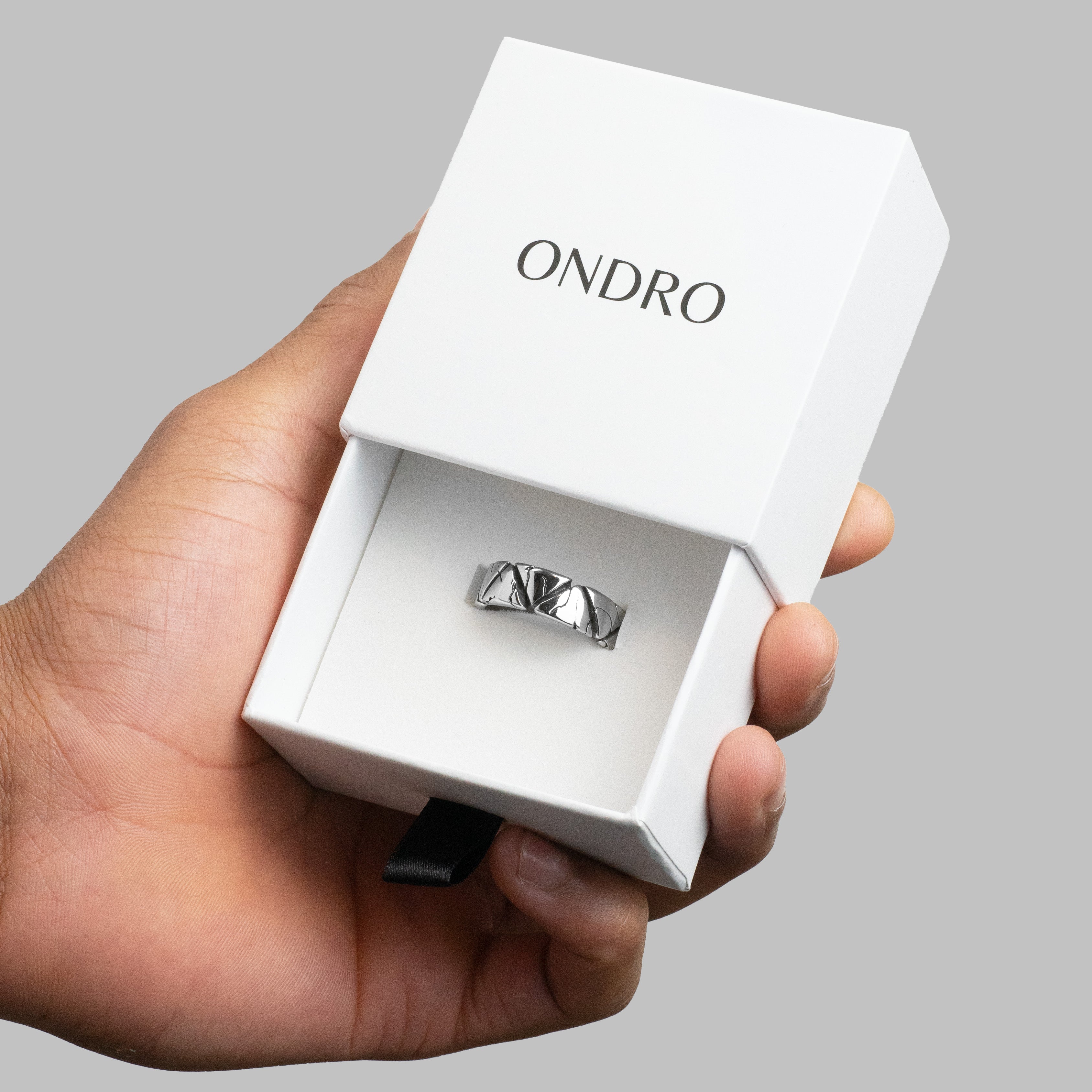 Männer Ring - Edelstahl - Herrenschmuck - Silber - Rock Ring – Ondro